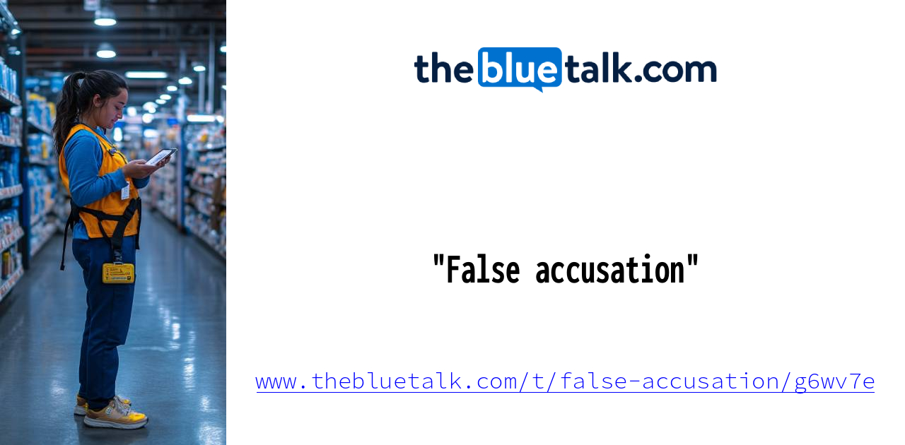 False accusation - From the Other community on The Blue Talk